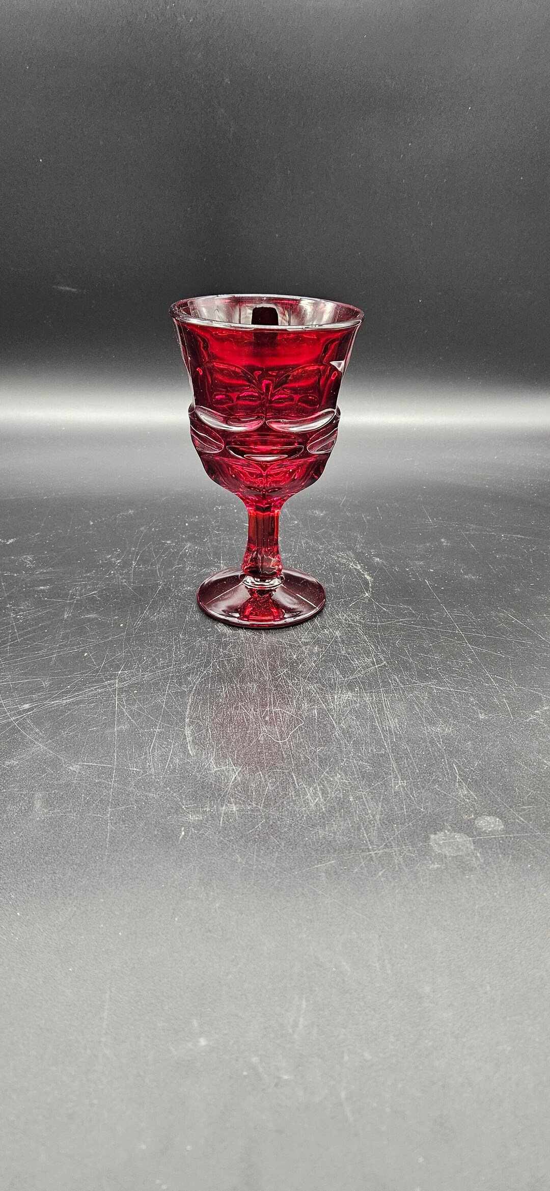 Argus Ruby Red Water Goblet by Fostoria Glass 1964-82 Henry Ford Heavy ...
