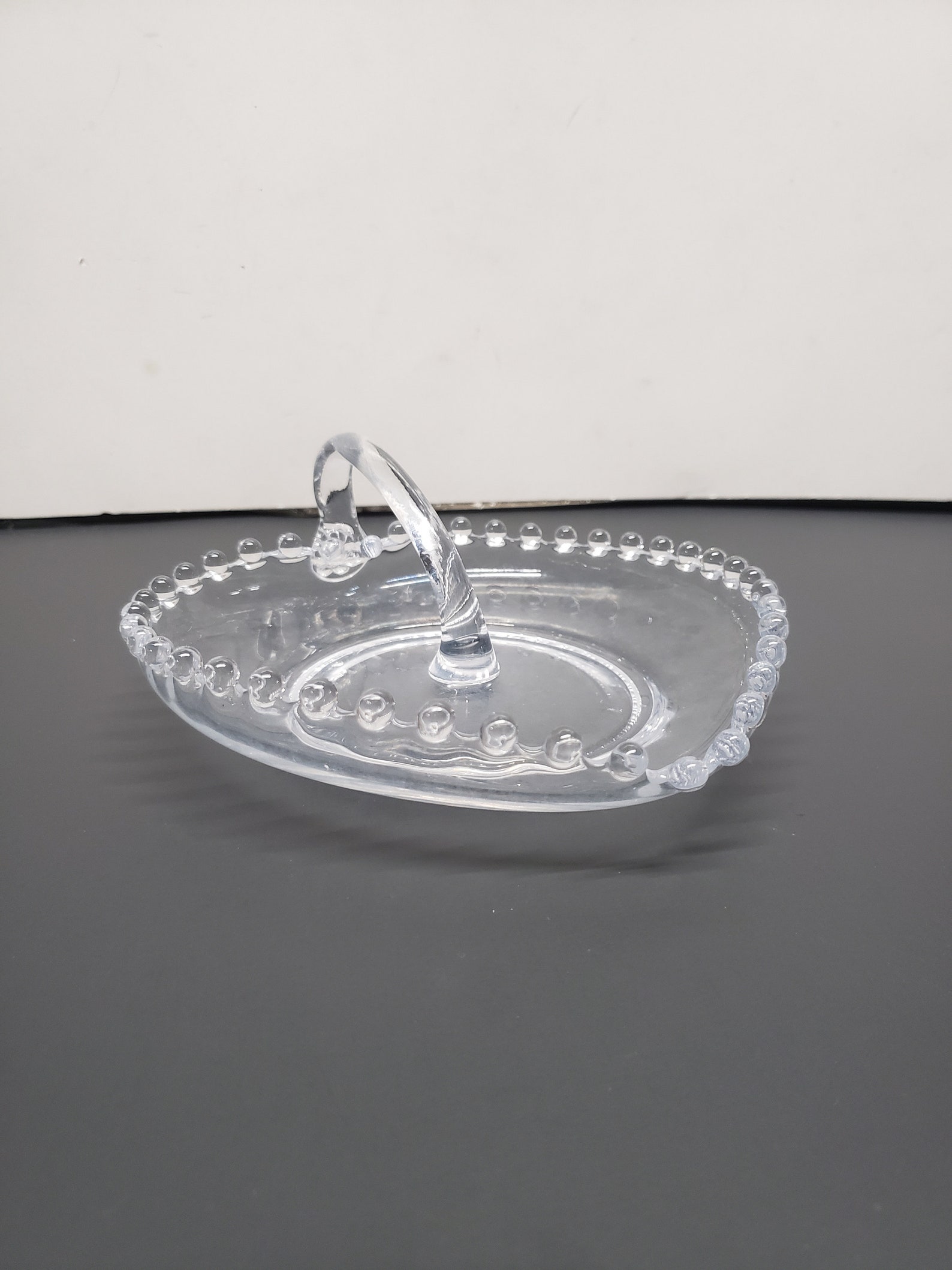 Vintage Clear Candlewick Wafer Tray With Center Handle Clear | Etsy