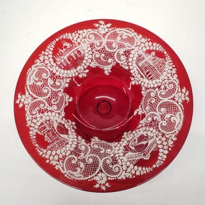 Antique Salviati Moser Ruby Red White Lace Murano Glass - Etsy