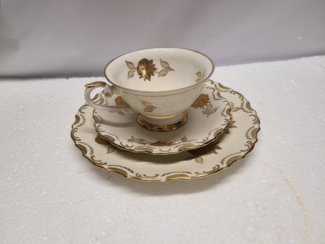 Antique RKW Bavaria Germany Tea Cup and Saucer W/ Luncheon Plate Gold ...