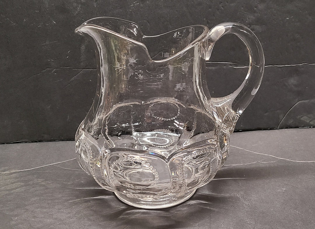 Antique EAPG Pattern Glass Pitcher 8 Inch 64oz - Etsy