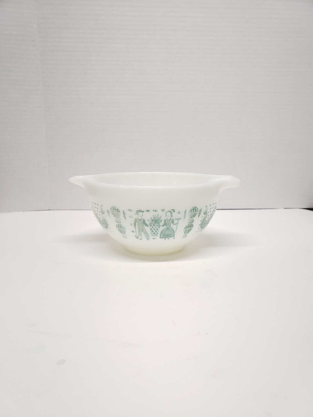 Vintage Green Butterprint Pyrex Mixing Bowl No 441 Amish Farm Print ...