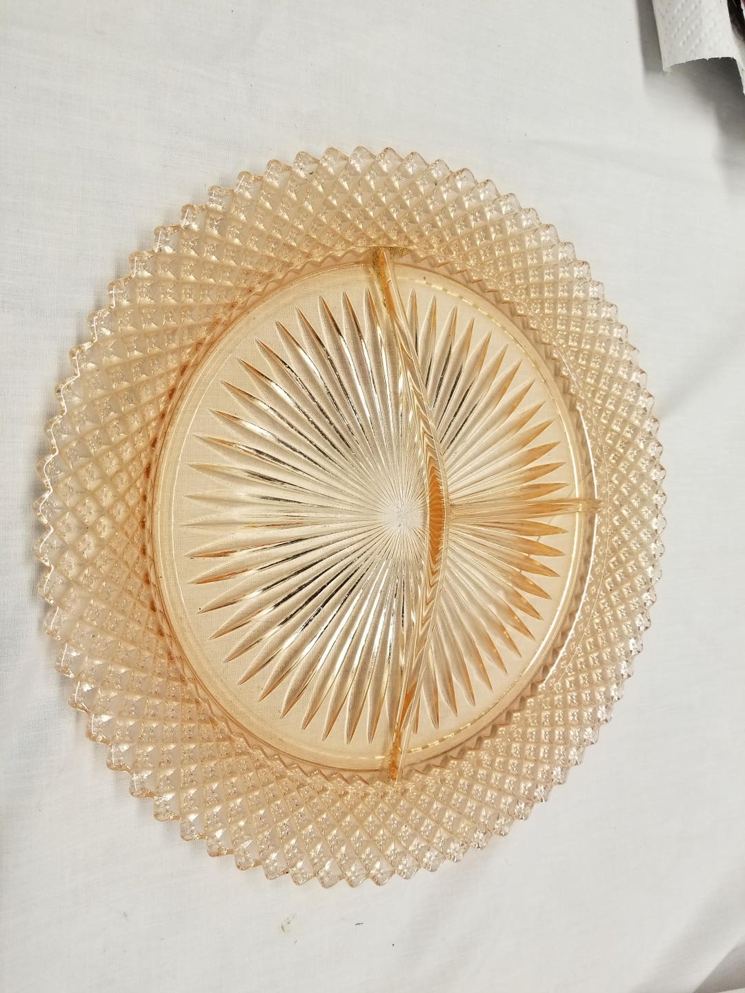 Pink Miss America Depression Glass Grill Plate - Etsy