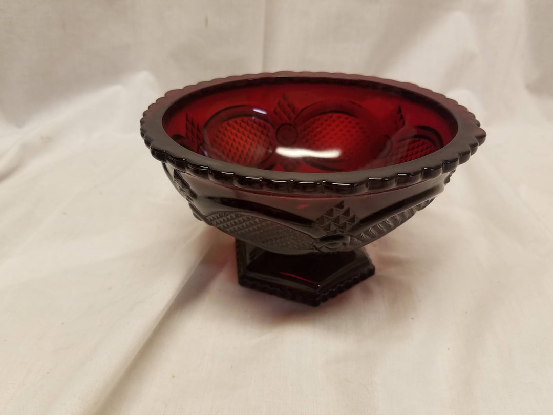 Vintage Avon Cape Cod Ruby Red 6" Compote or Candy Dish. - Etsy