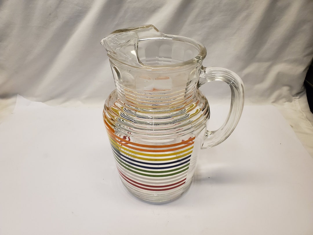 Ring Depression Glass Water Pitcher 9 1/2 Inch Tall - Etsy