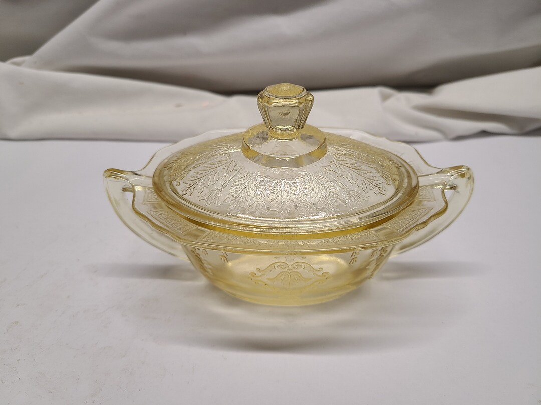 Yellow Princess Depression Glass Sugar and Cover - Etsy