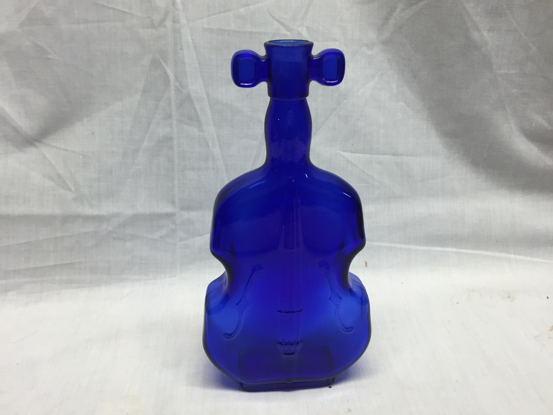 Vintage Cobalt Blue Violin or Cello Shaped Bottle Vase - Etsy