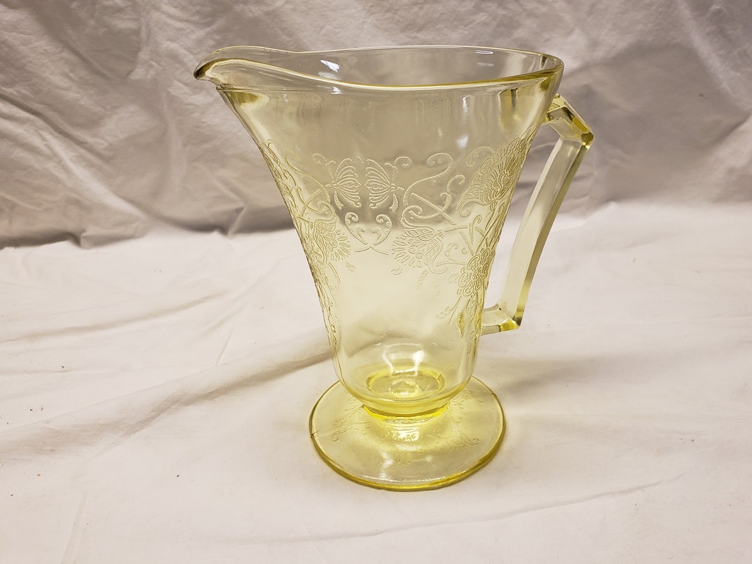 Yellow Florentine Depression Glass NO. 2 Pitcher 7" - Etsy