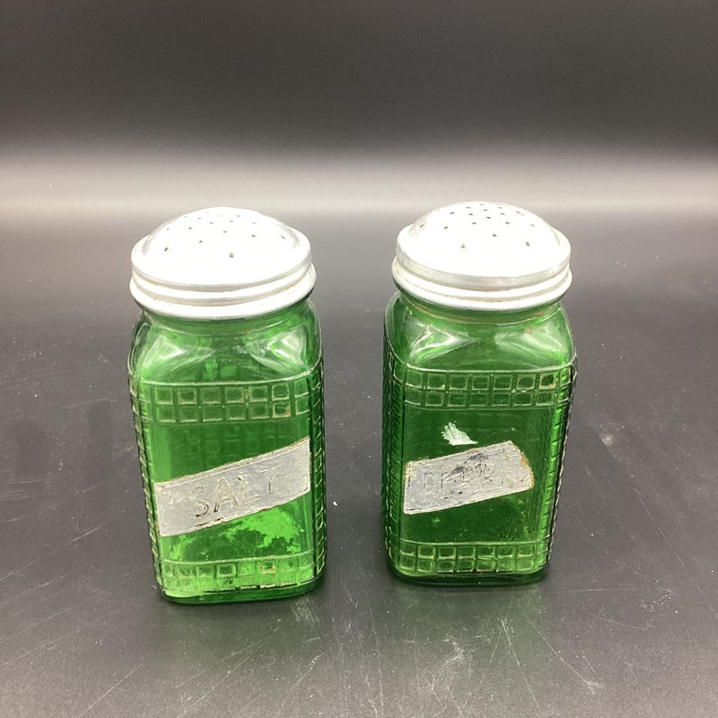 Salt and Pepper Shakers 5” by 2 1/4” With Good Original Lids. See ...