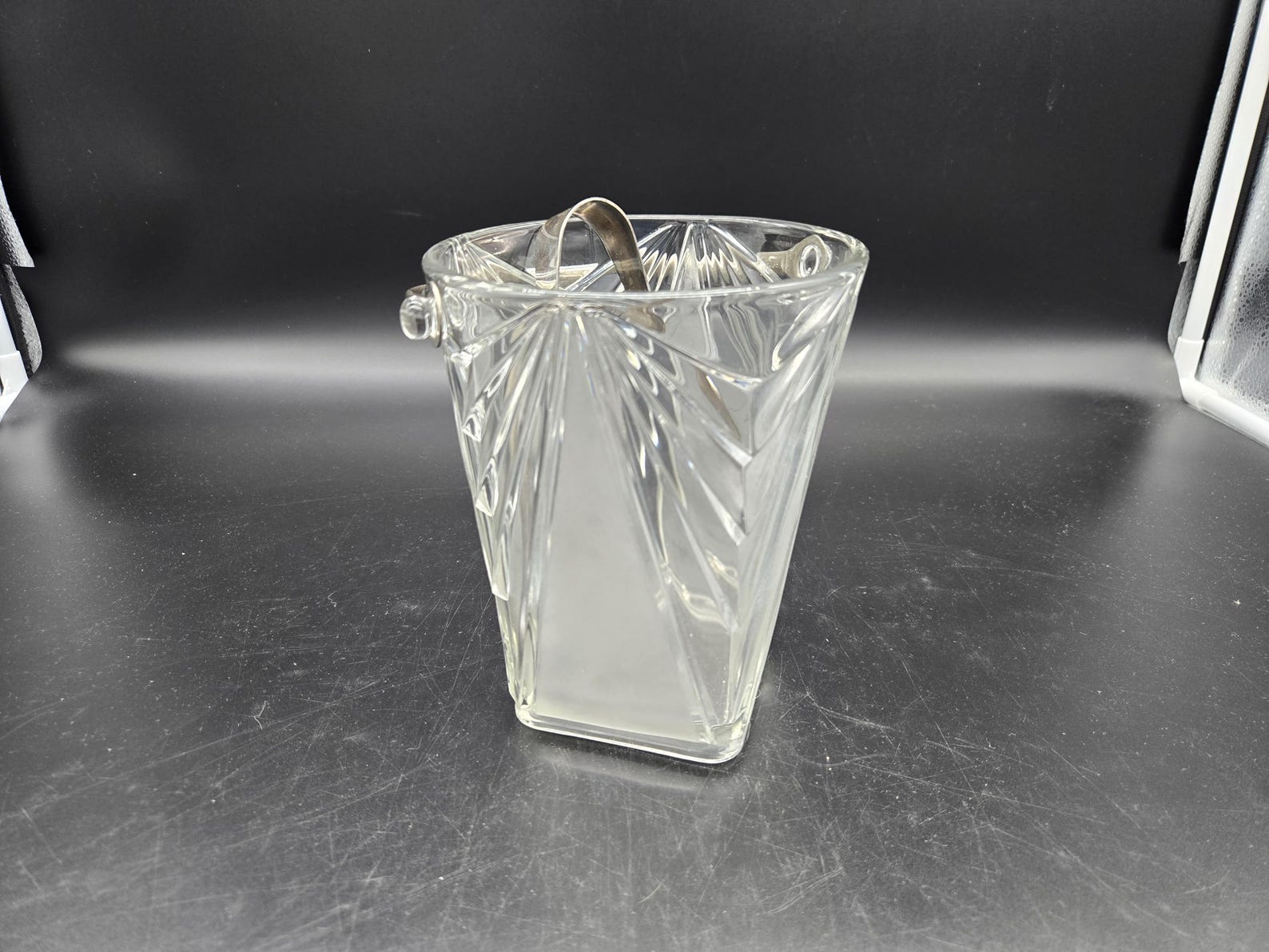 Crystal Pyramid Depression Glass Ice Bucket Crystal 6 X 5 1/4" - Etsy