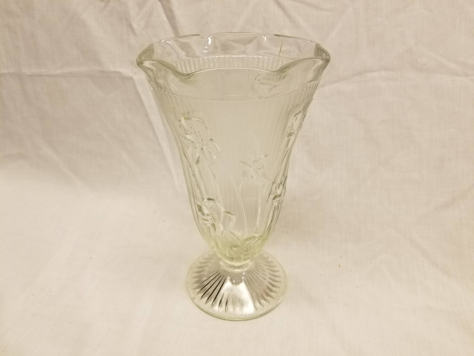 Crystal Iris Depression Glass 9 Inch Vase - Etsy