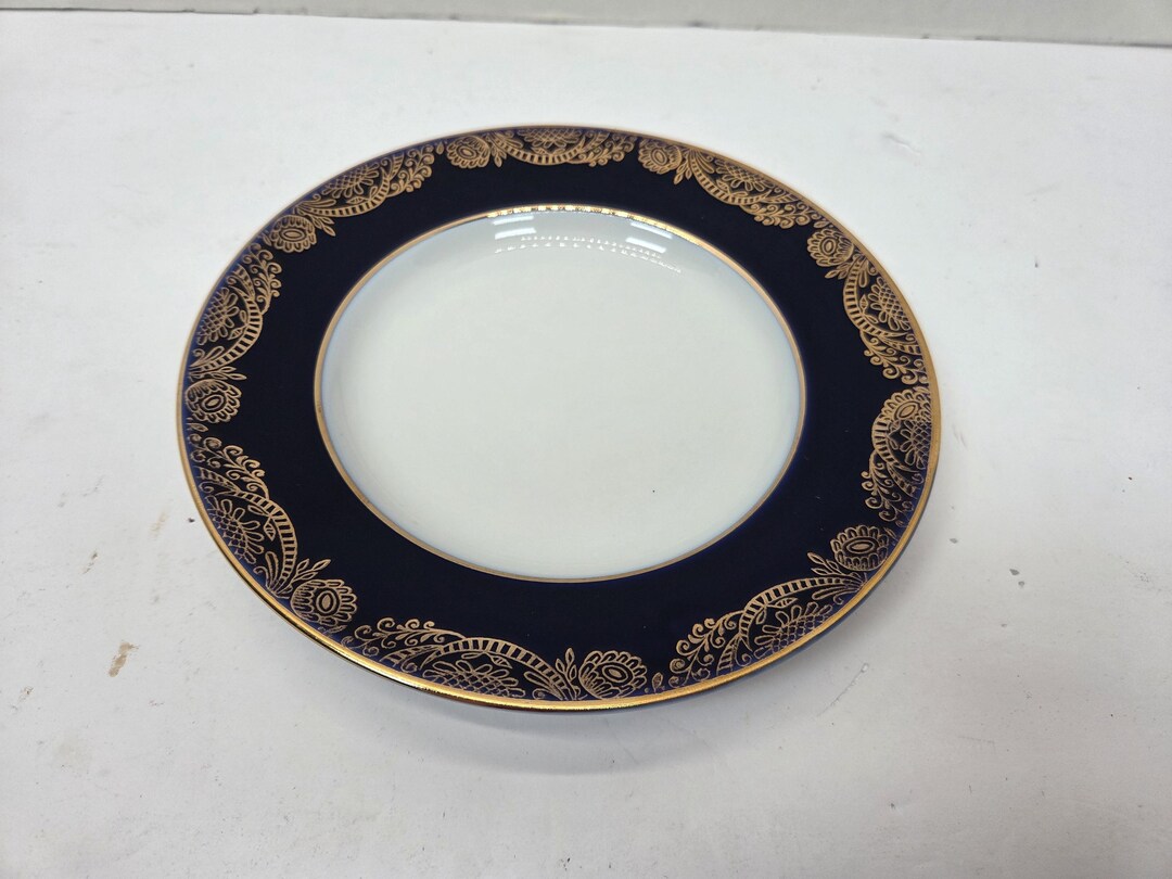 Lomonosov St Petersburgh Cobalt Blue Golden Frieze 7" Luncheon Salad ...