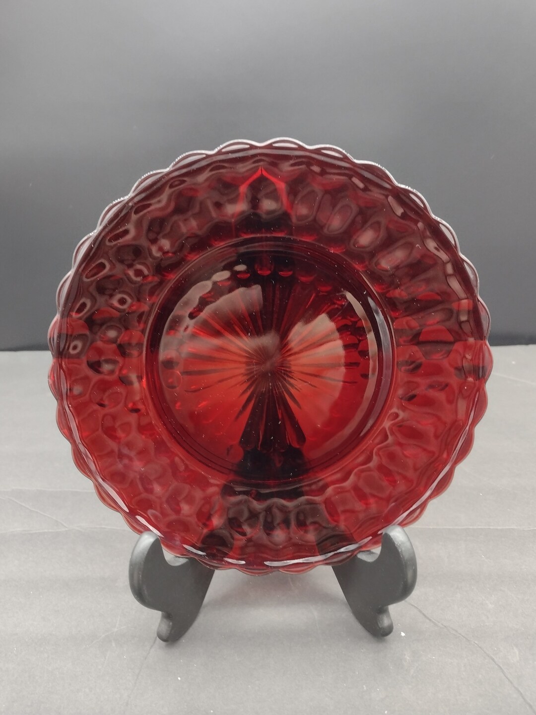 Vintage Ruby Red Bubble Dinner Plate 9 1/4 by Anchor Hocking 1940s to ...