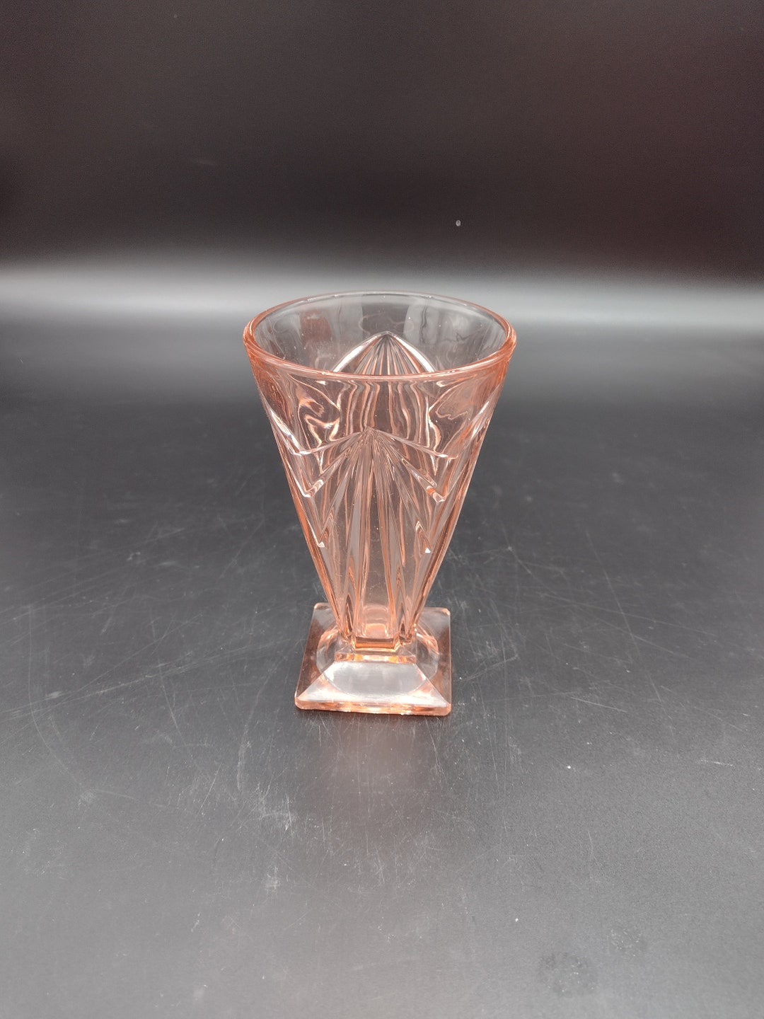 Pink Pyramid Tumbler 5 1/2" 8 Oz by Indiana Glass 1920 1930s Pink ...
