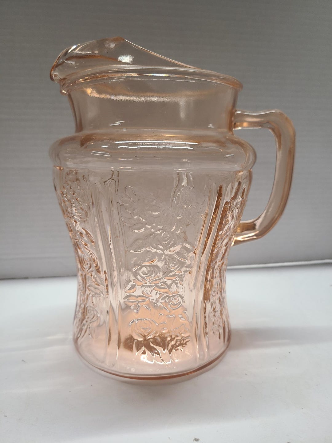 Pink Sharon Cabbage Rose Pitcher With Ice Lip All in Great Condition No ...