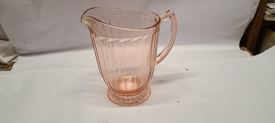 Pink Sierra Depression Glass Pinwheel Pitcher 6 1/2" - Etsy UK