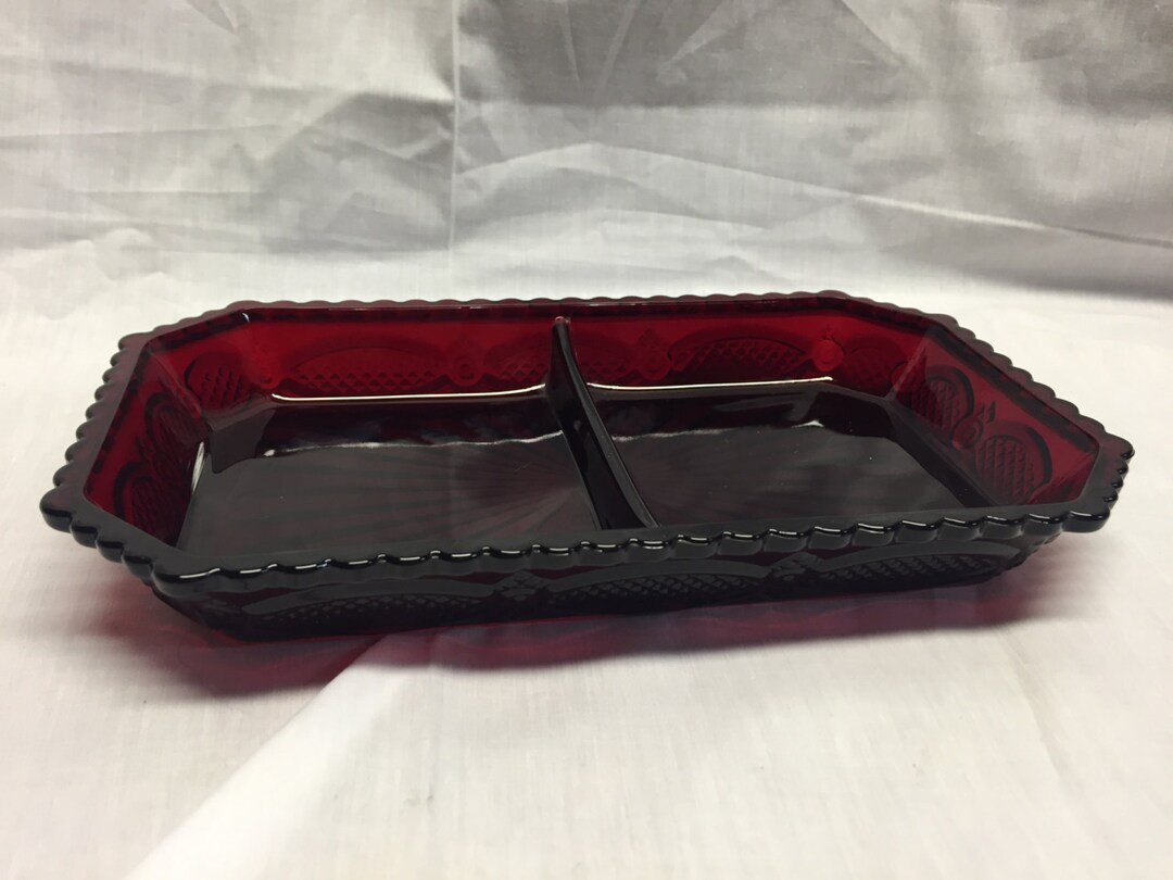 Avon Cape Cod Ruby 2 Part Relish Dish.nib Box is Not Mint. - Etsy