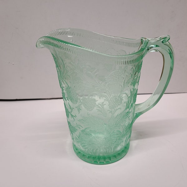 Green Depression Glass Pitcher - Etsy