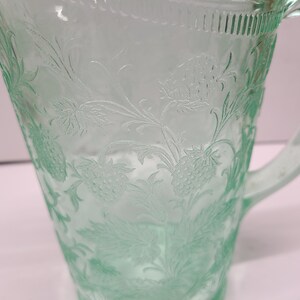 Green Strawberry Depression Glass Pitcher - Etsy