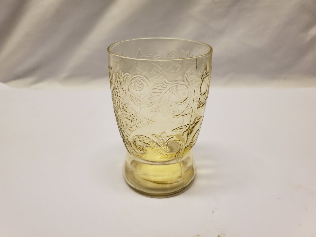 Madrid Amber Depression Glass 4" Flat Tumblers - Etsy