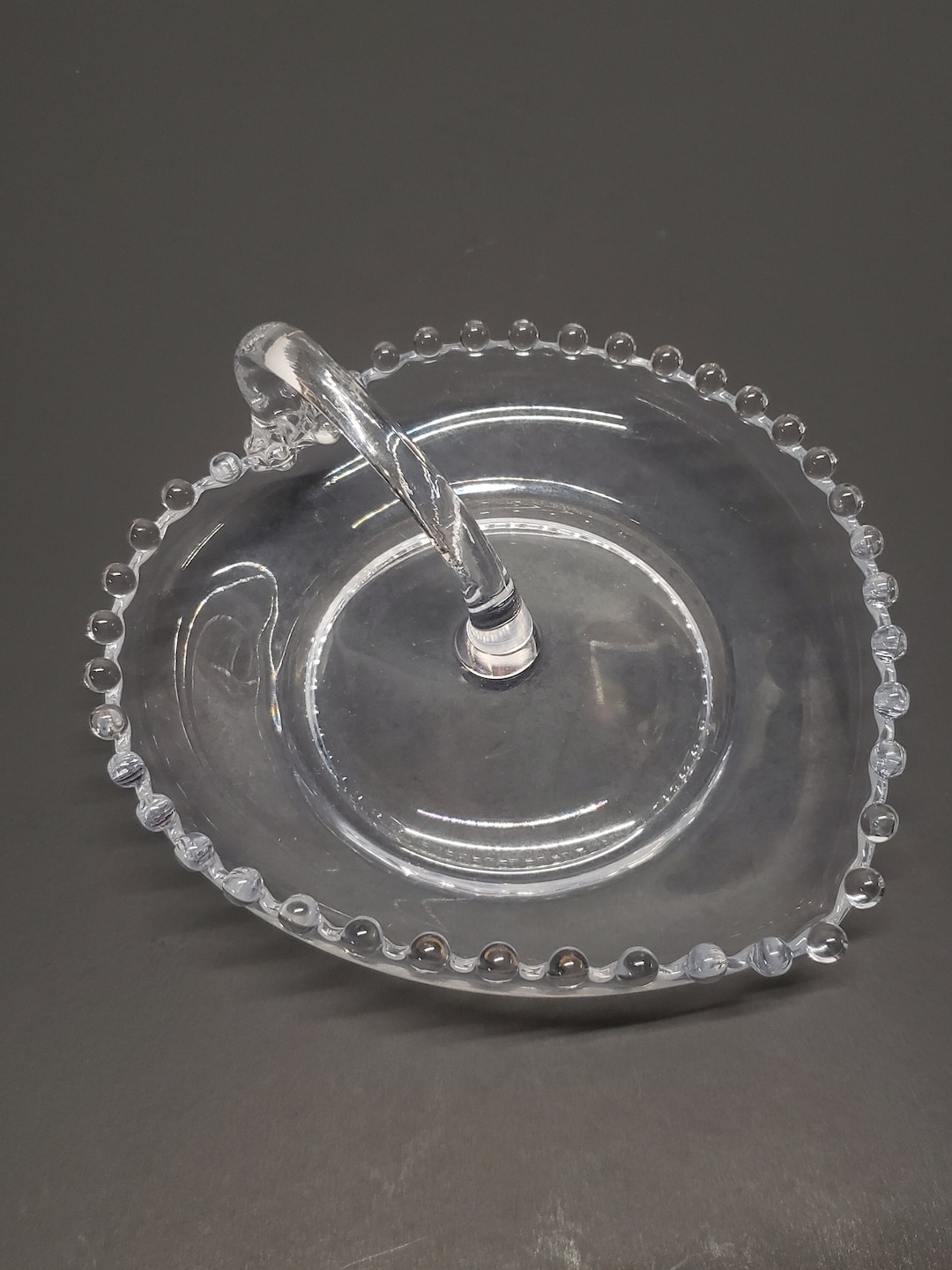 Vintage Clear Candlewick Wafer Tray With Center Handle, Clear ...