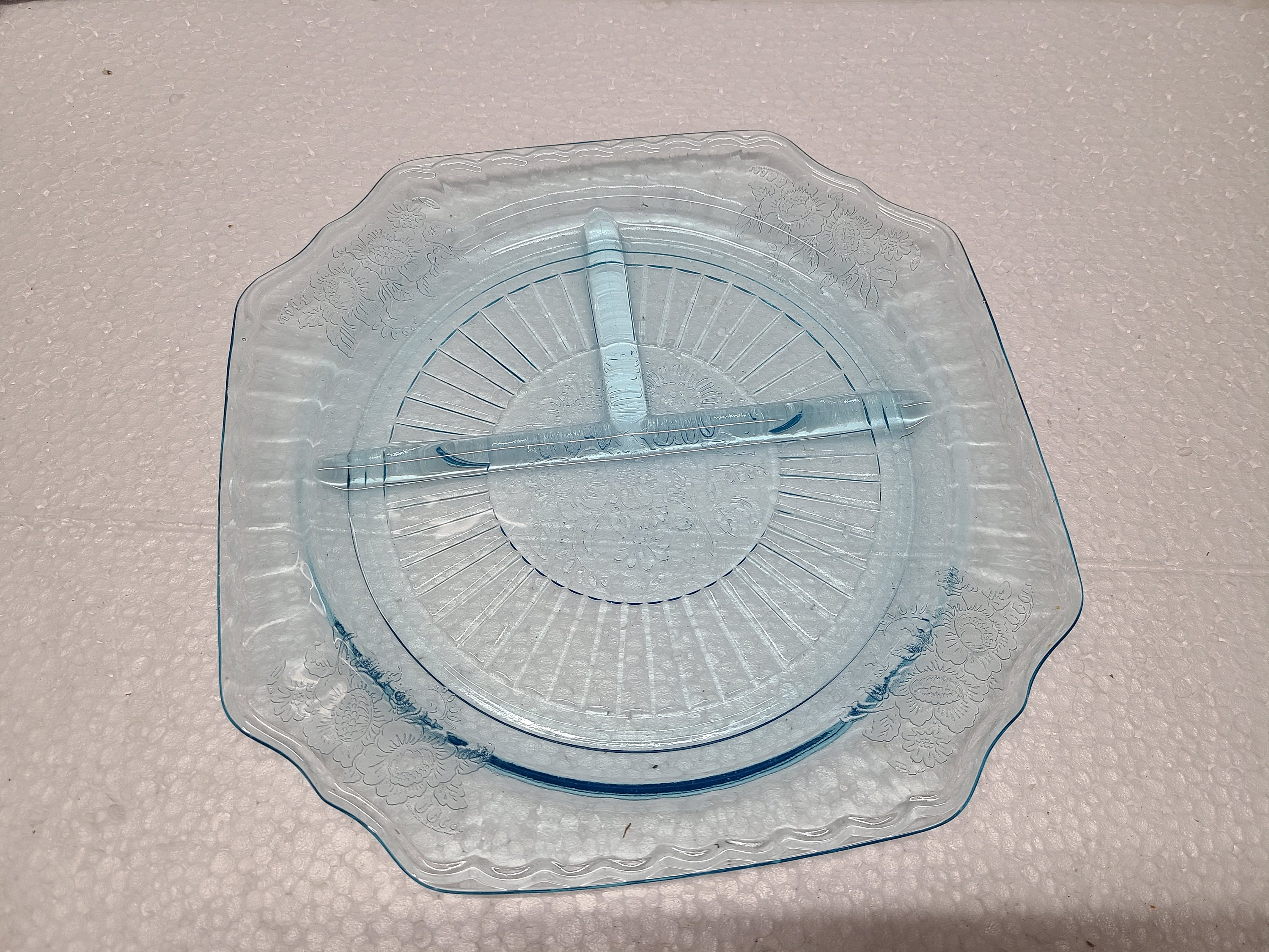 Blue Mayfair Open Rose Depression Glass Grill Plate 9 1/2 - Etsy