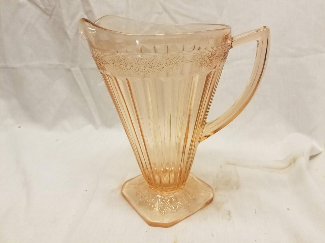 Pink Adam Depression Glass Water Pitcher - Etsy
