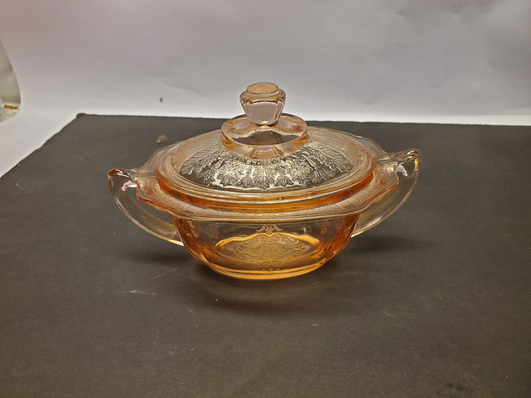 Pink Princess Depression Glass Covered Sugar Bowl - Etsy