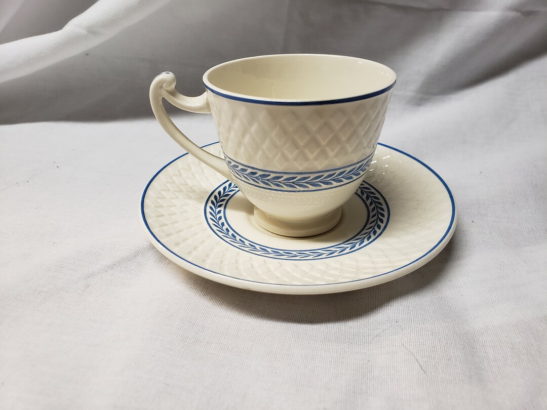 Spode Mansard White and Blue Demitasse Tea Cup and Saucer - Etsy
