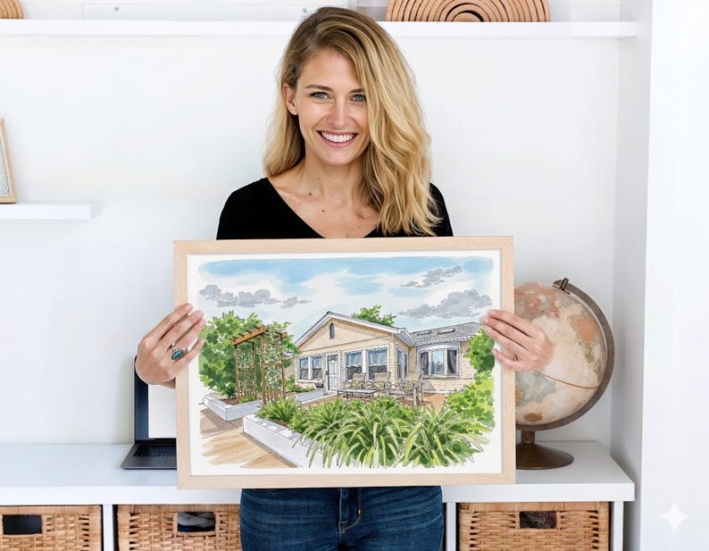 Custom Home Watercolor, Custom Home Portrait, House Portrait From A ...
