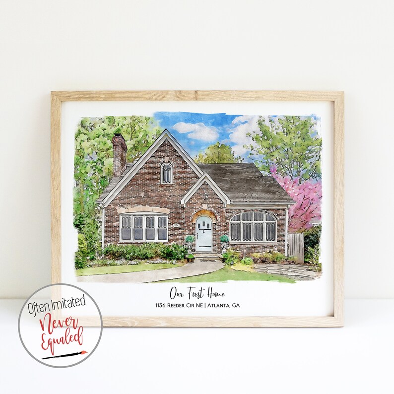 Home Portrait Gift for New House First Home Picture Custom - Etsy