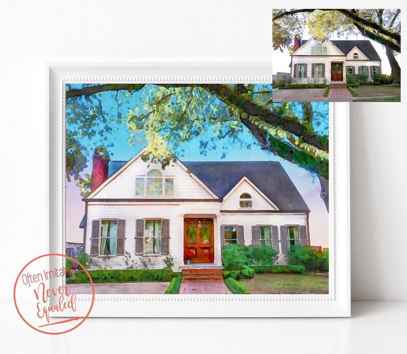 Watercolor Home Print Custom House Print Personalized House | Etsy