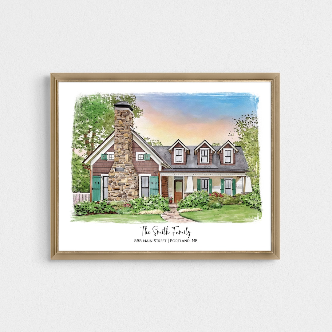 Home Portrait Gift for New House First Home Picture Custom - Etsy