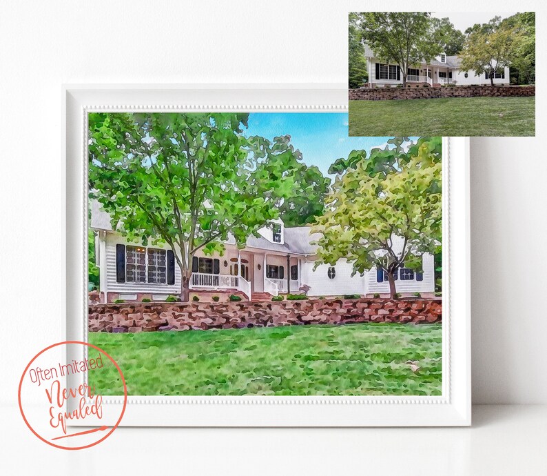 Watercolor Home Print Custom House Print Personalized House | Etsy