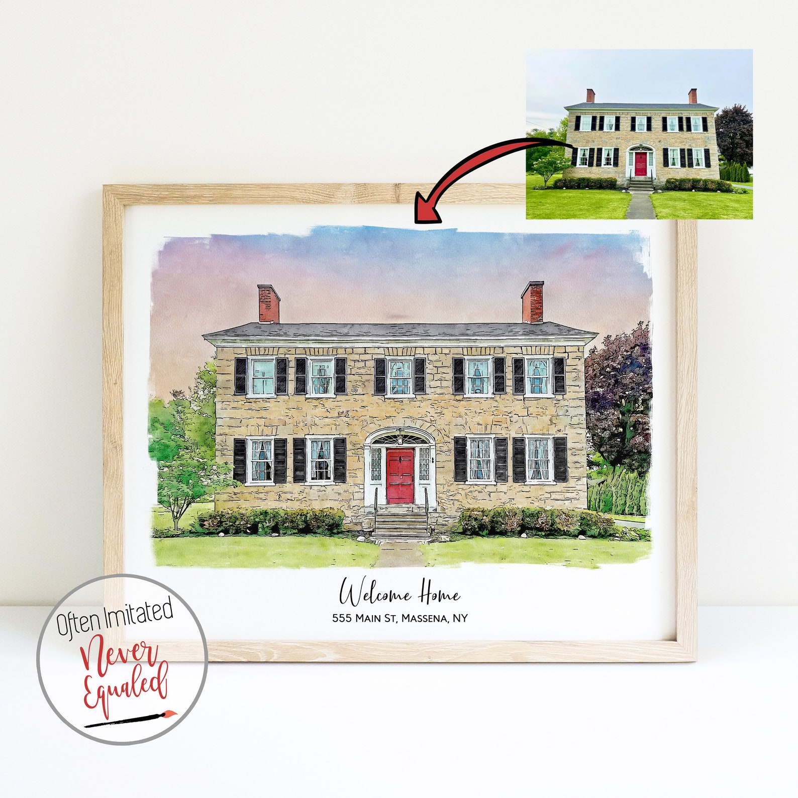 Home Portrait Gift for New House First Home Picture Custom - Etsy