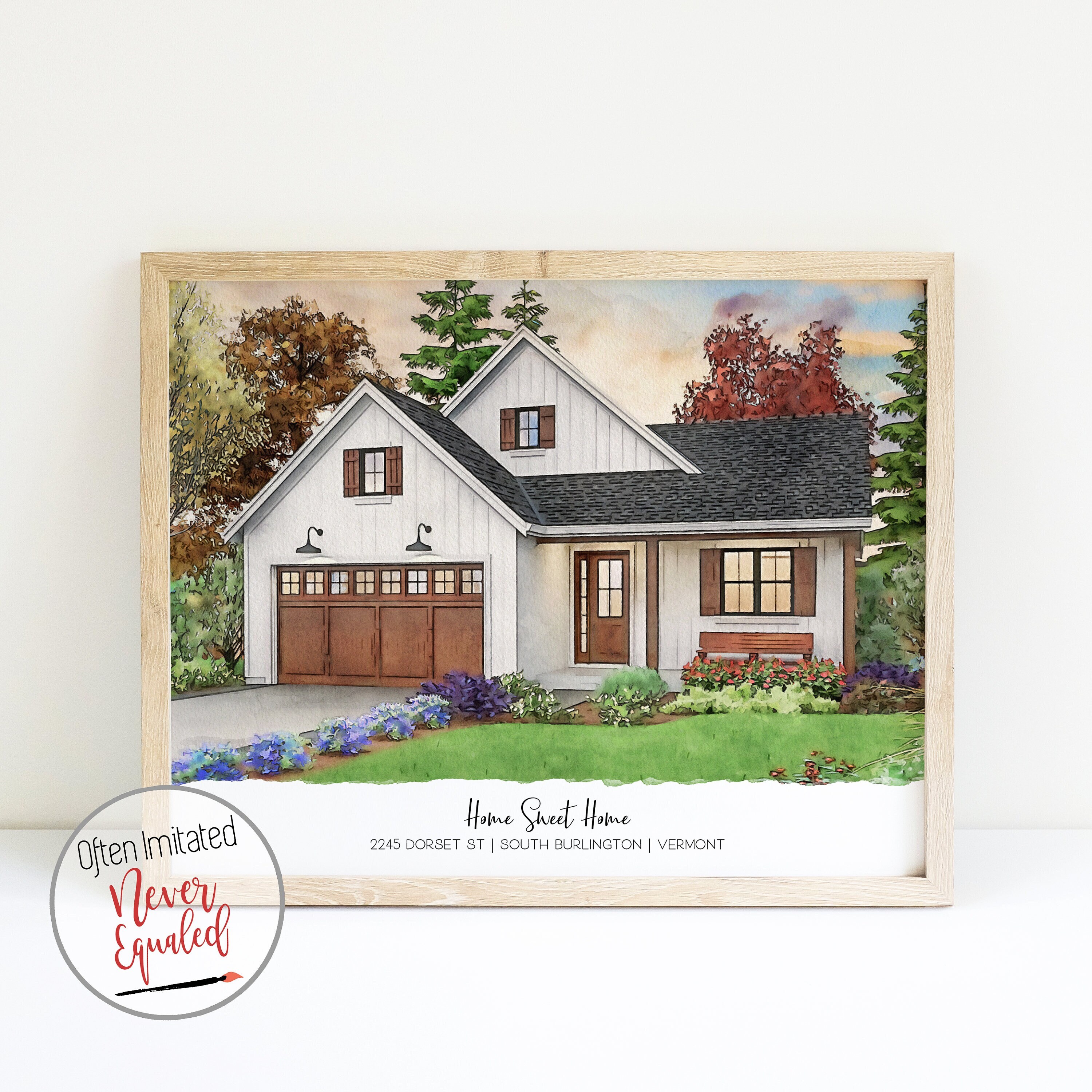 Wall Décor Custom Watercolour House Canvas Print New Home Gift Wall Art ...