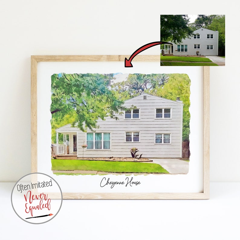 Home Portrait Gift For New House First Home Picture Custom | Etsy