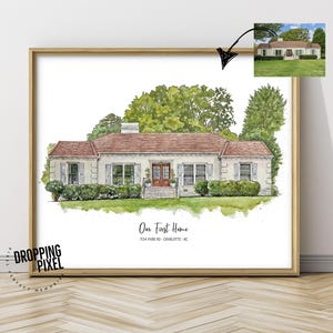 Custom Watercolor Home Print Gift, Goodbye Gift for Friends ...