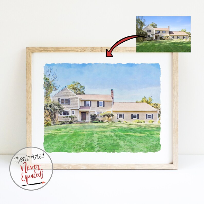 Home Portrait Gift For New House First Home Picture Custom | Etsy