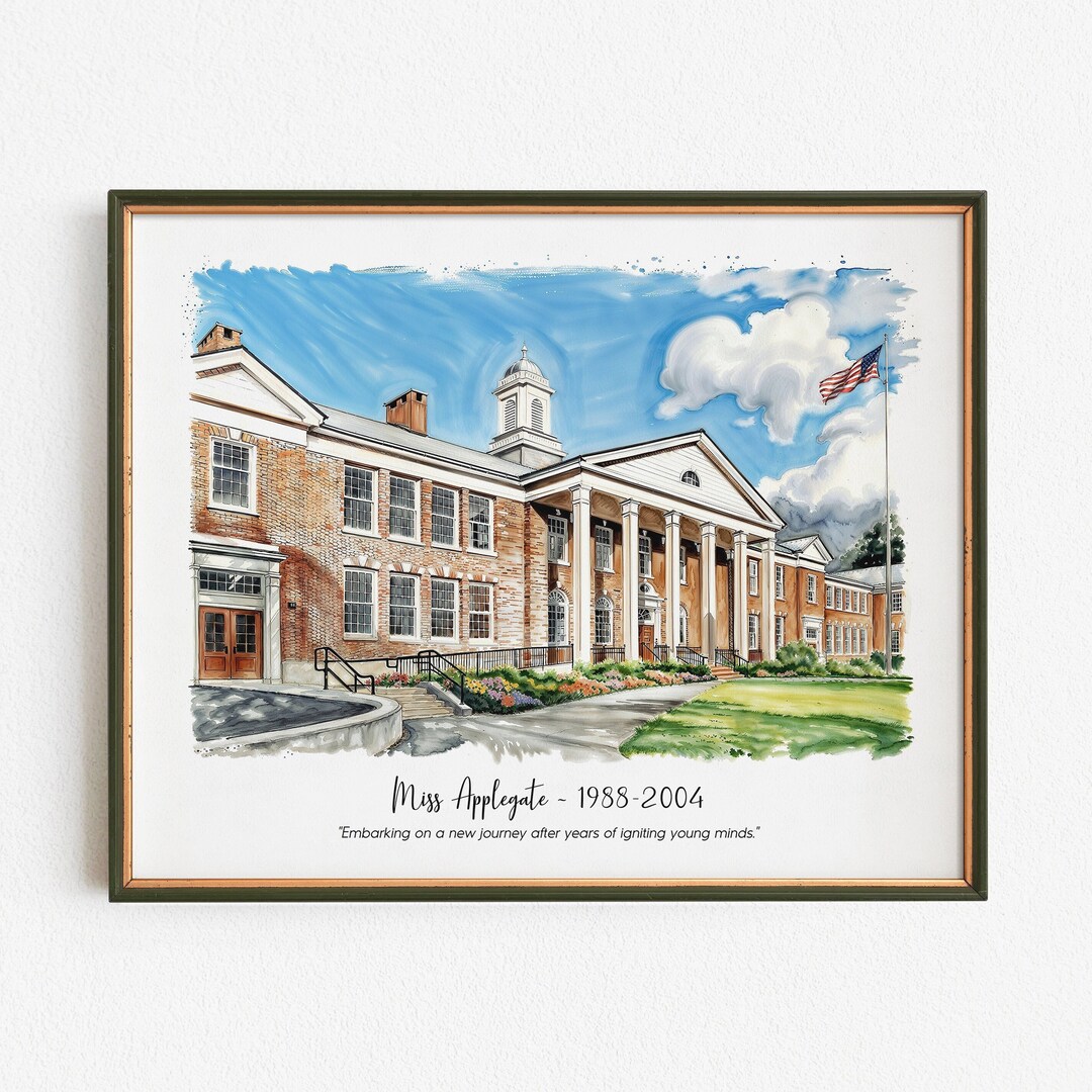 Custom Watercolor School Portrait Painting From Photo, Teacher ...