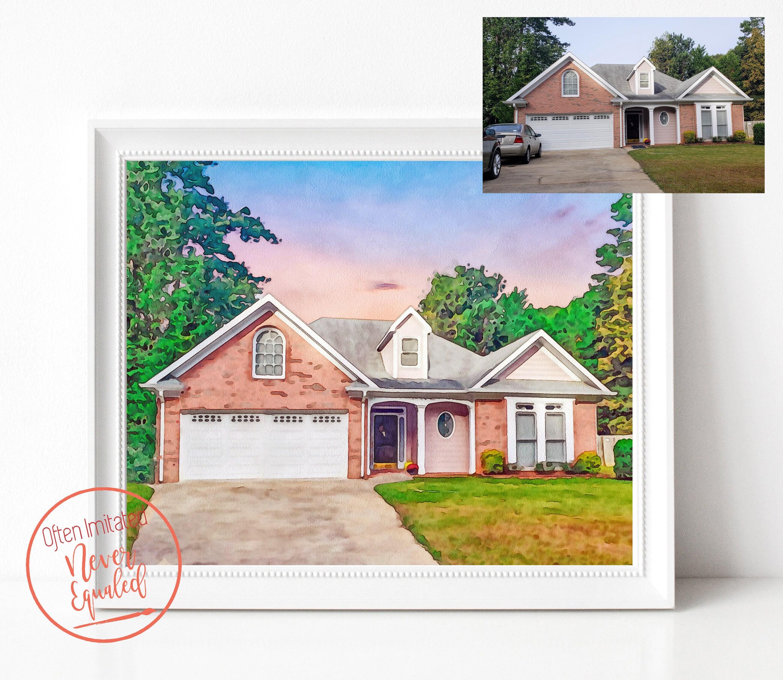 Watercolor Home Print Custom House Print Personalized House | Etsy