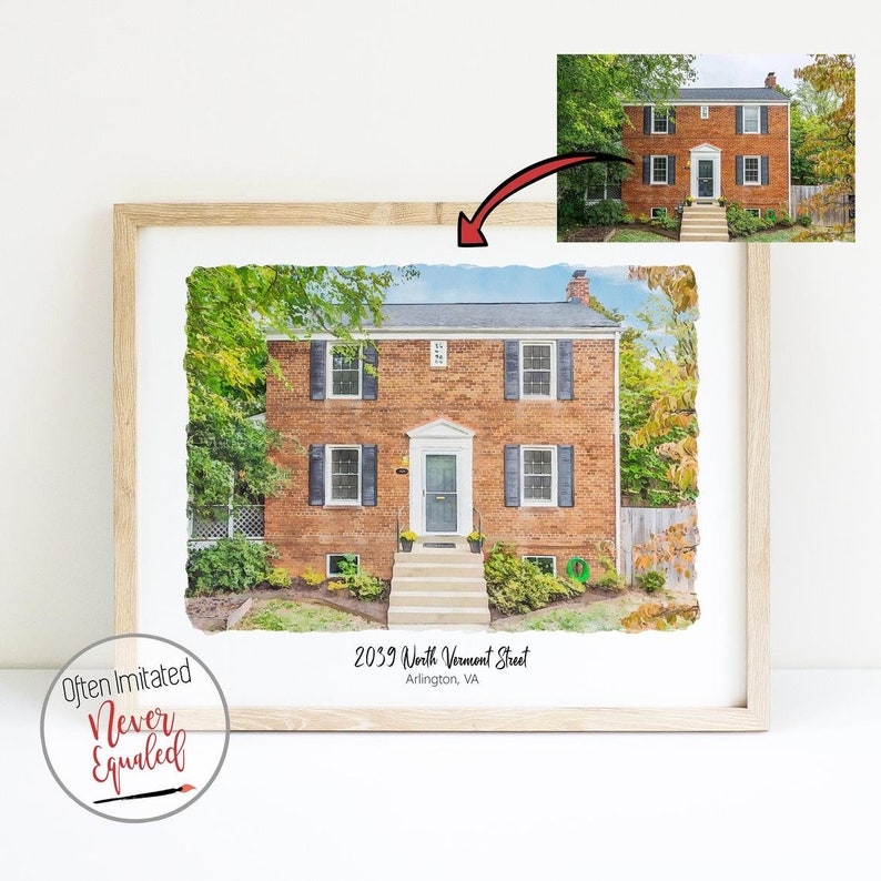 Home Portrait Gift for New House First Home Picture Custom | Etsy
