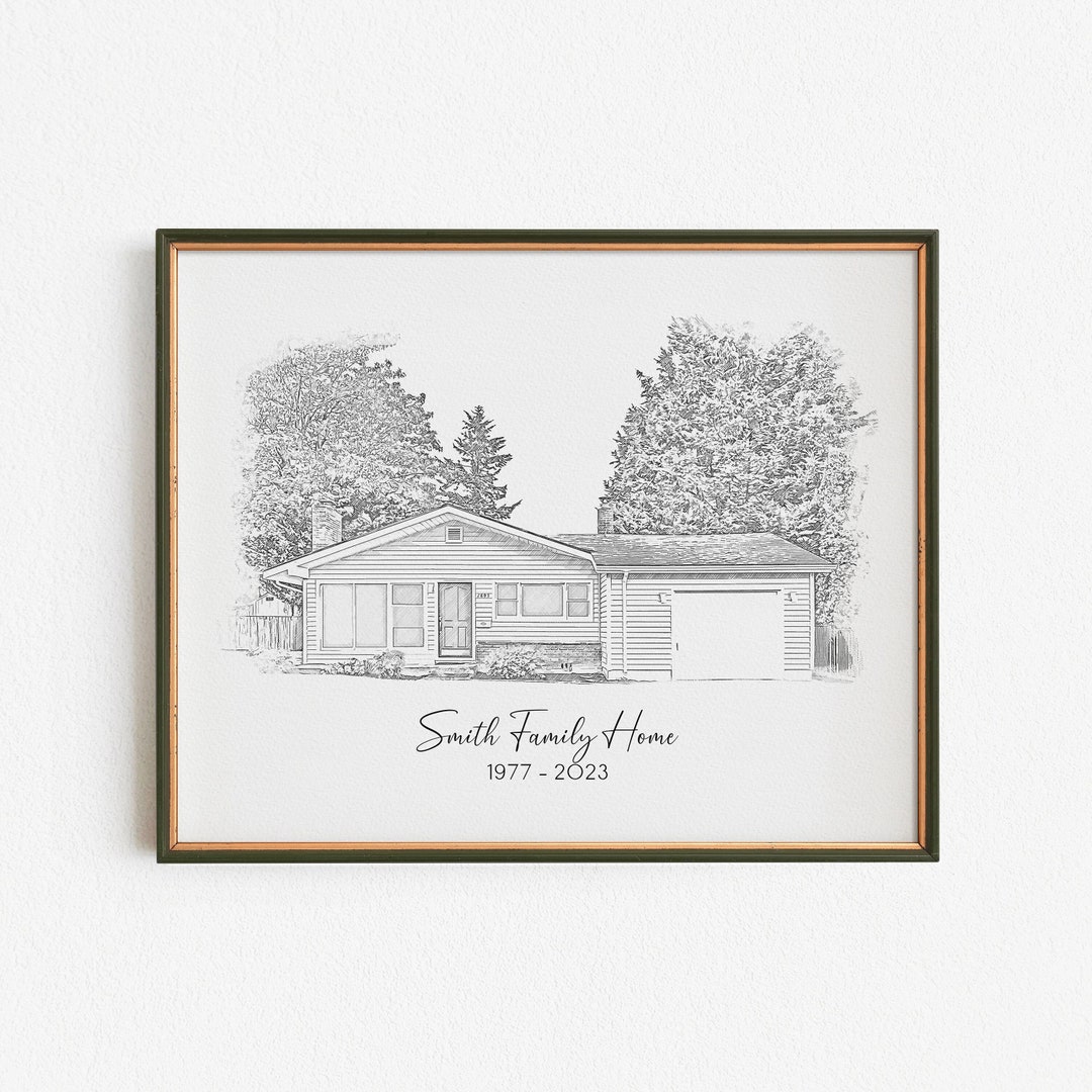 Drawing From Photo, Custom House Portrait, Home Illustration - Etsy