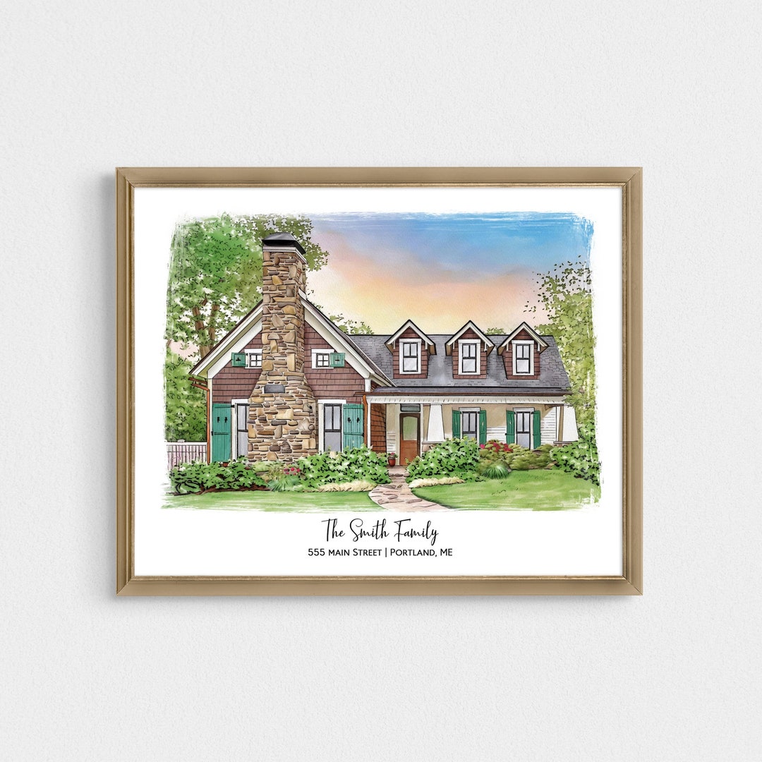 Custom House Sketch for Realtor Closing Gift, Custom Home Portrait Real ...