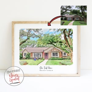 Home Portrait Gift for New House First Home Picture Custom | Etsy