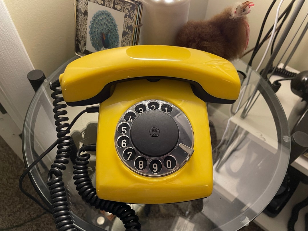 1980's Soviet Russian Rotary Telephone Yellow - Etsy
