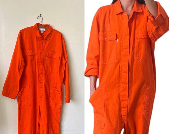 Vintage Orange Coveralls Y2K Men’s Cover Alls 2000’s Men’s Overalls ...
