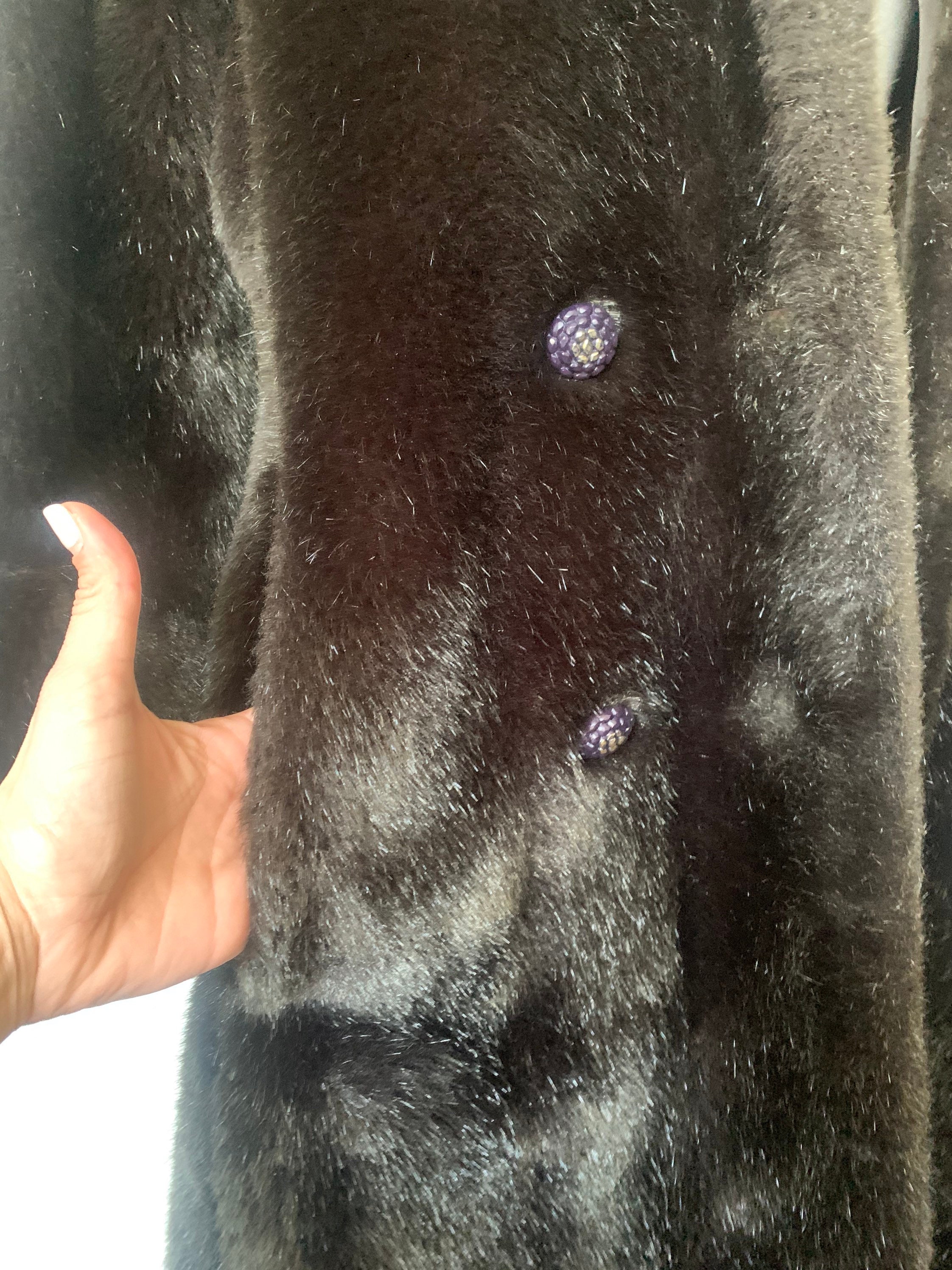 Vintage Faux Fur Dark Brown Coat 1960s Faux Fur Coat 60s Mid | Etsy