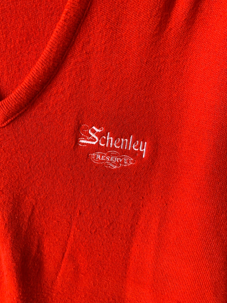 Vintage Schenley Reserve American Whiskey V Neck Red Promo Sweater 1980 ...
