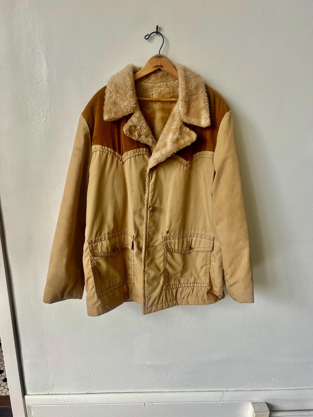 Vintage Hippie Sherpa Coat 1970’s Boho Distressed Jacket 70’s Bohemian ...